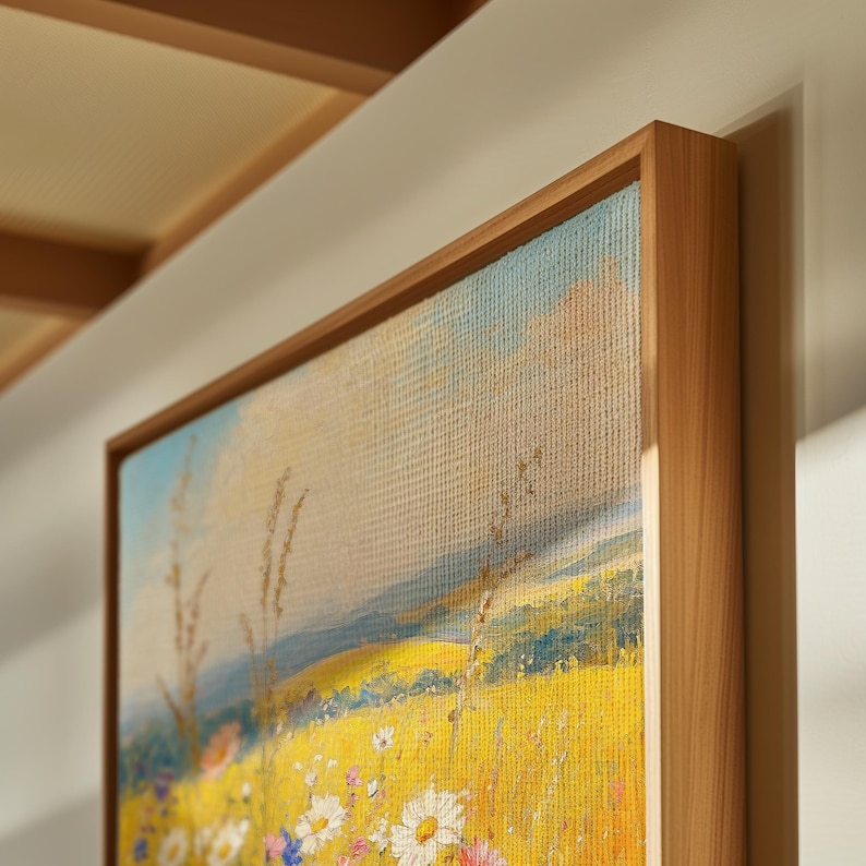 Wildflower Meadow Print, Textured Oil Painting Style (digital Download ...
