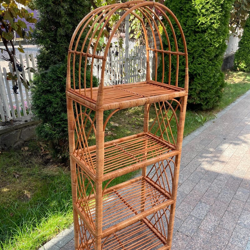 Rattan Shelf Bookcase - Etsy