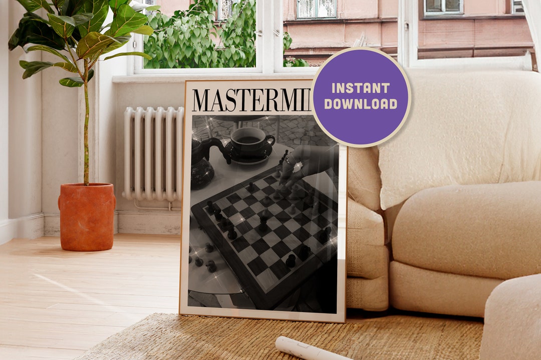 Mastermind Digital Download, Black & White, Retro Aesthetic, Girly Wall Art, Preppy Wall Art ...