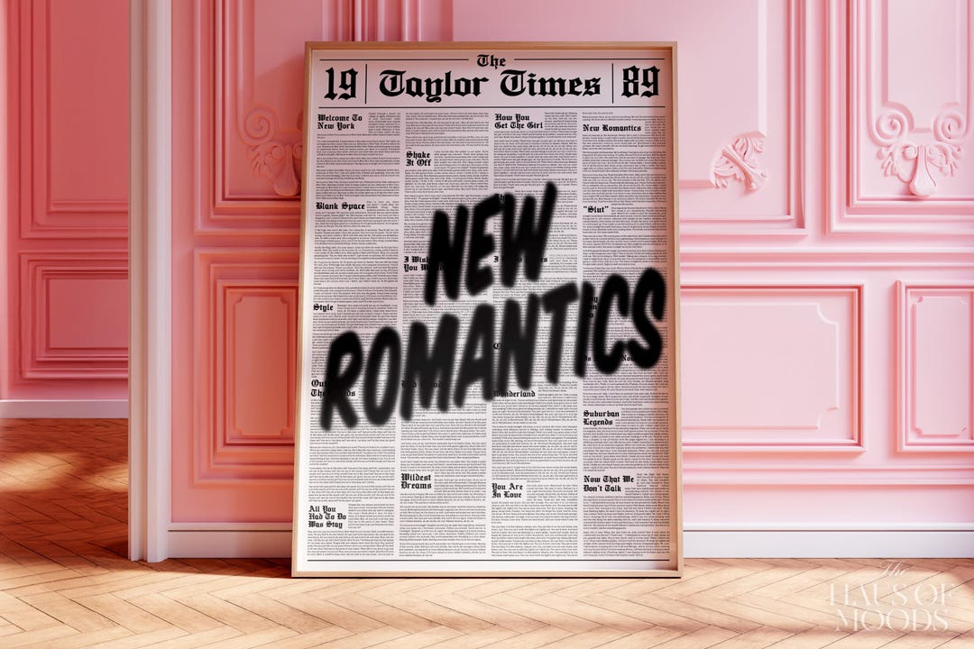 New Romantics Poster 1989 New Romantics Print Wall Art Taylor Gift 1989 ...