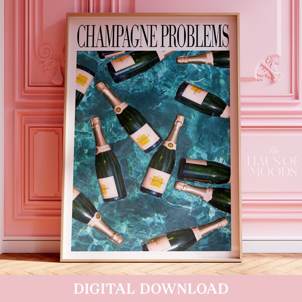 Champagne Print - Etsy