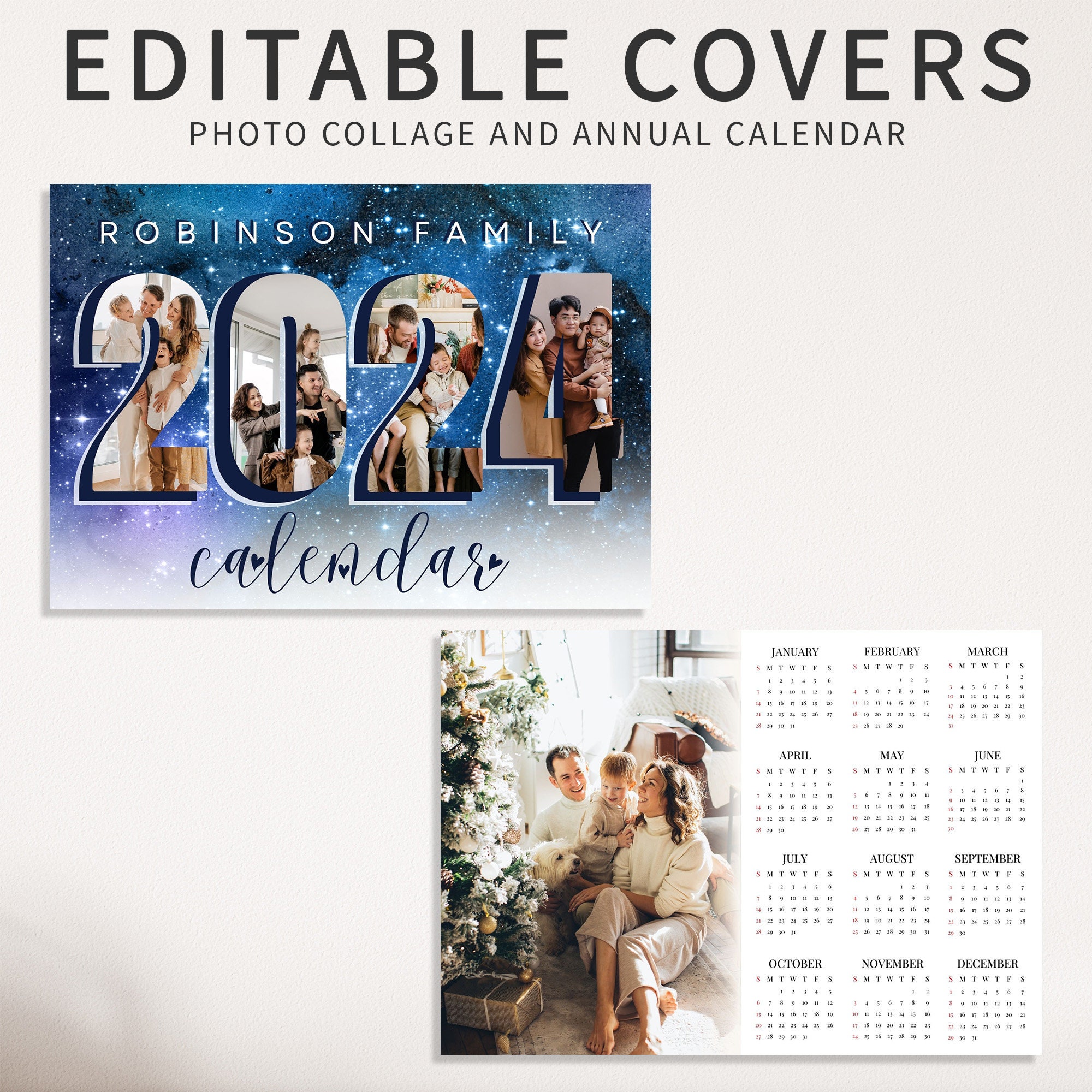 Custom Photos 2024 Calendar Personalized 12 Month Calendar - Etsy