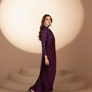 Moonlight Saree, Pakistani Indian Pure Silk Saree, Band Collar Neck ...