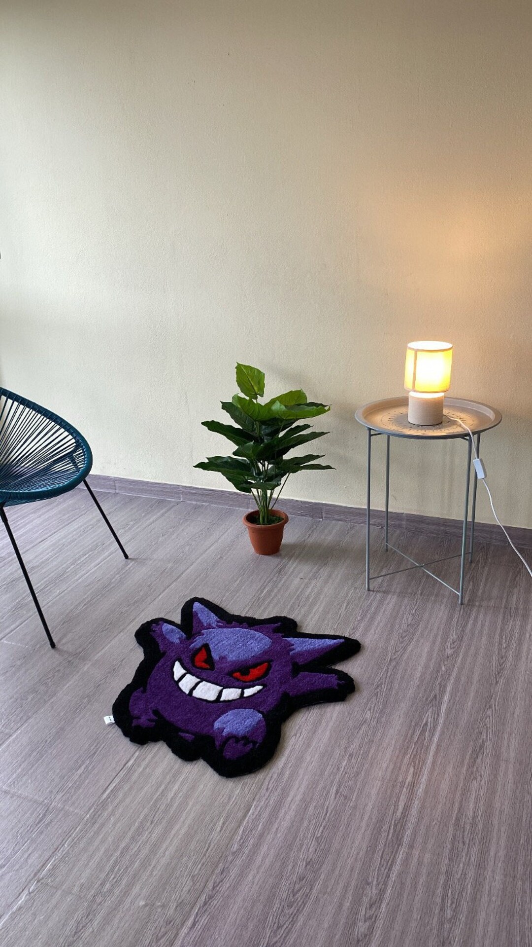 Quilted Gengar Rug - Decorative Mat for Kids' Room, Playroom Rug ...