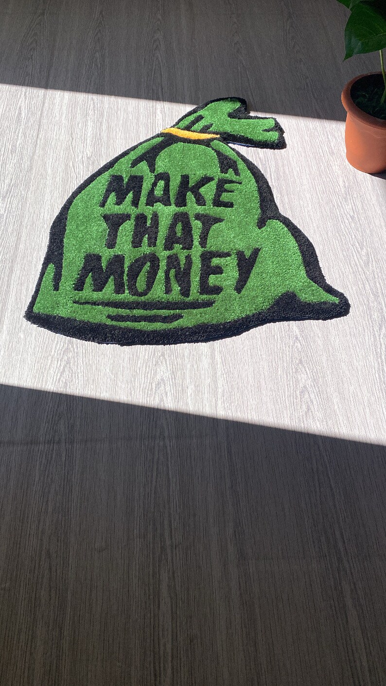 Handcrafted 'make That Money' Quilted Rug - Motivational Home Decor ...