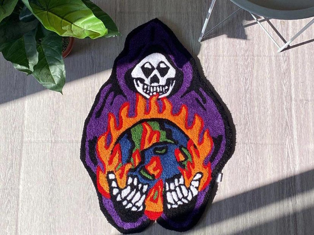Skull Tufted Rug - Unique Urban Street Style Punk Floor Mat for ...