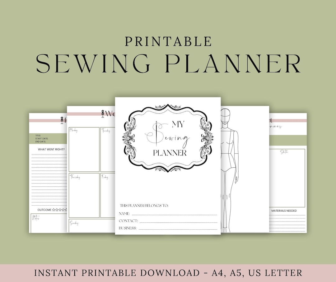 Sewing Planner - Printable Sewing Project Planner PDF - Sewing Pattern ...