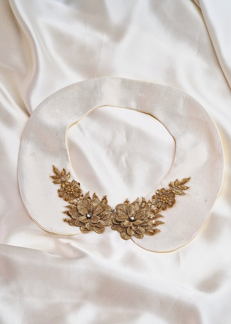 Gold Floral Cuffs & Collar Set - Detachable Cuffs - Removable Cuffs ...