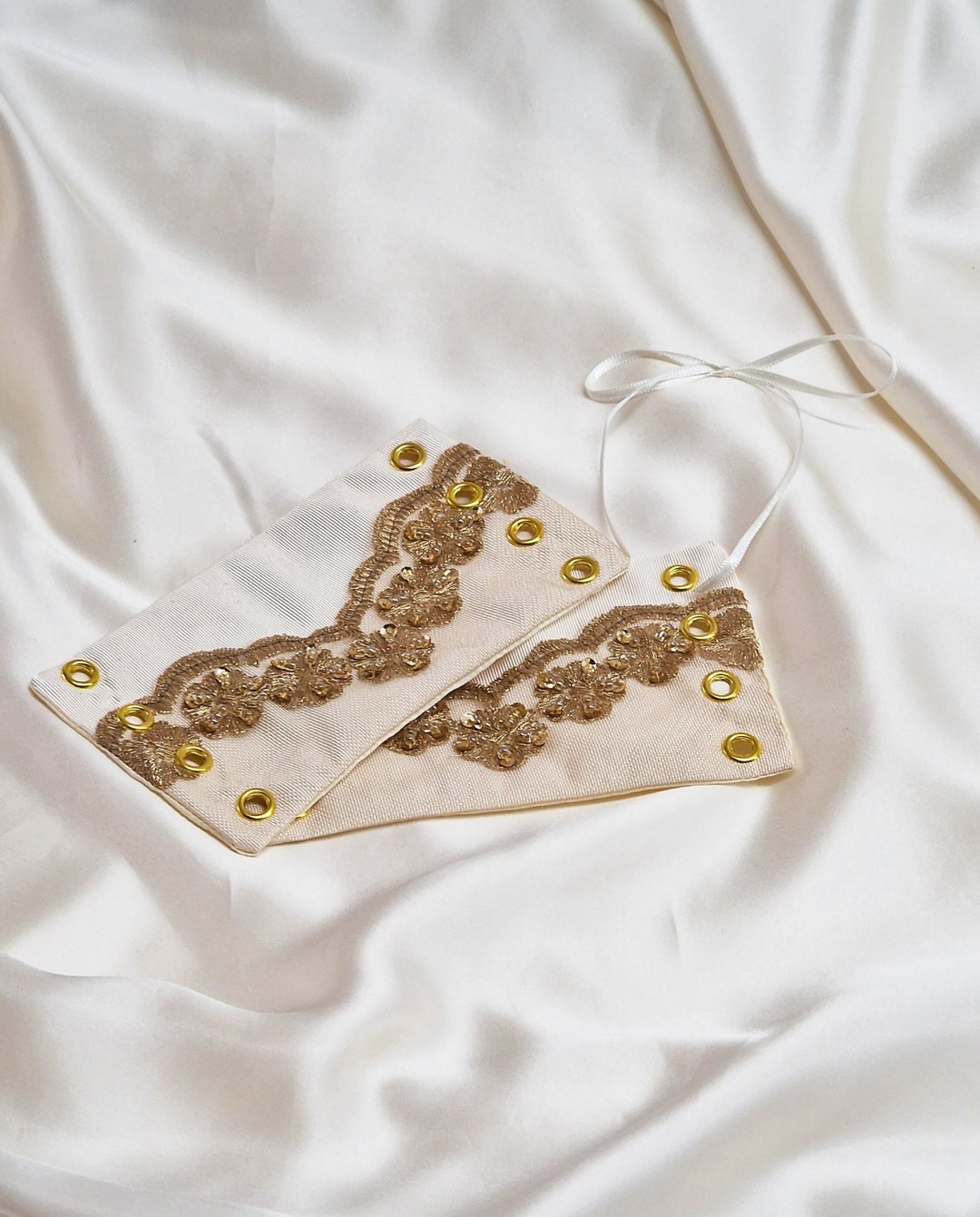 Handmade Wrist Cuffs - Gold Cuffs - Floral Cuff - Detachable Cuffs ...