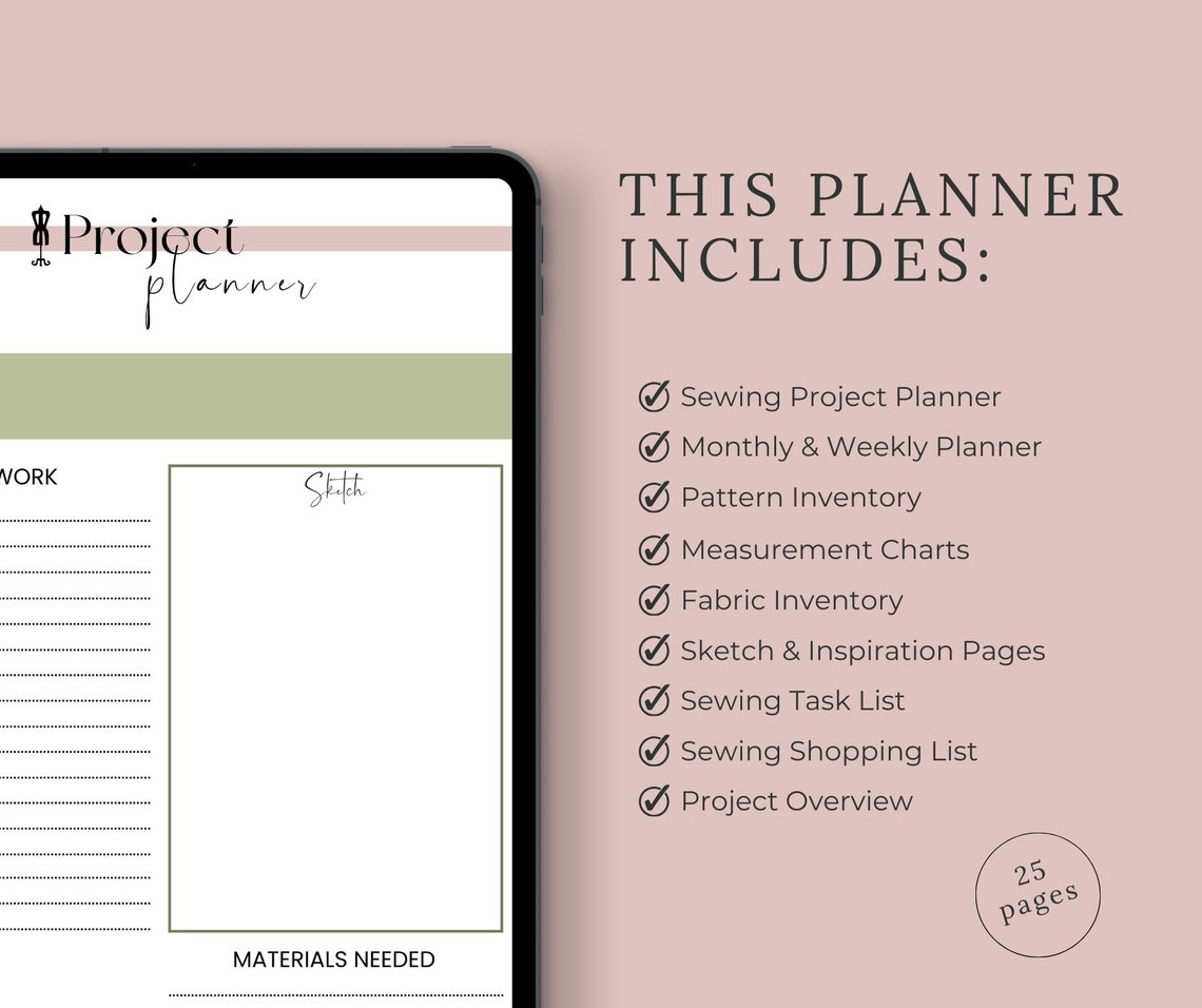 Sewing Planner - Printable Sewing Project Planner PDF - Sewing Pattern ...