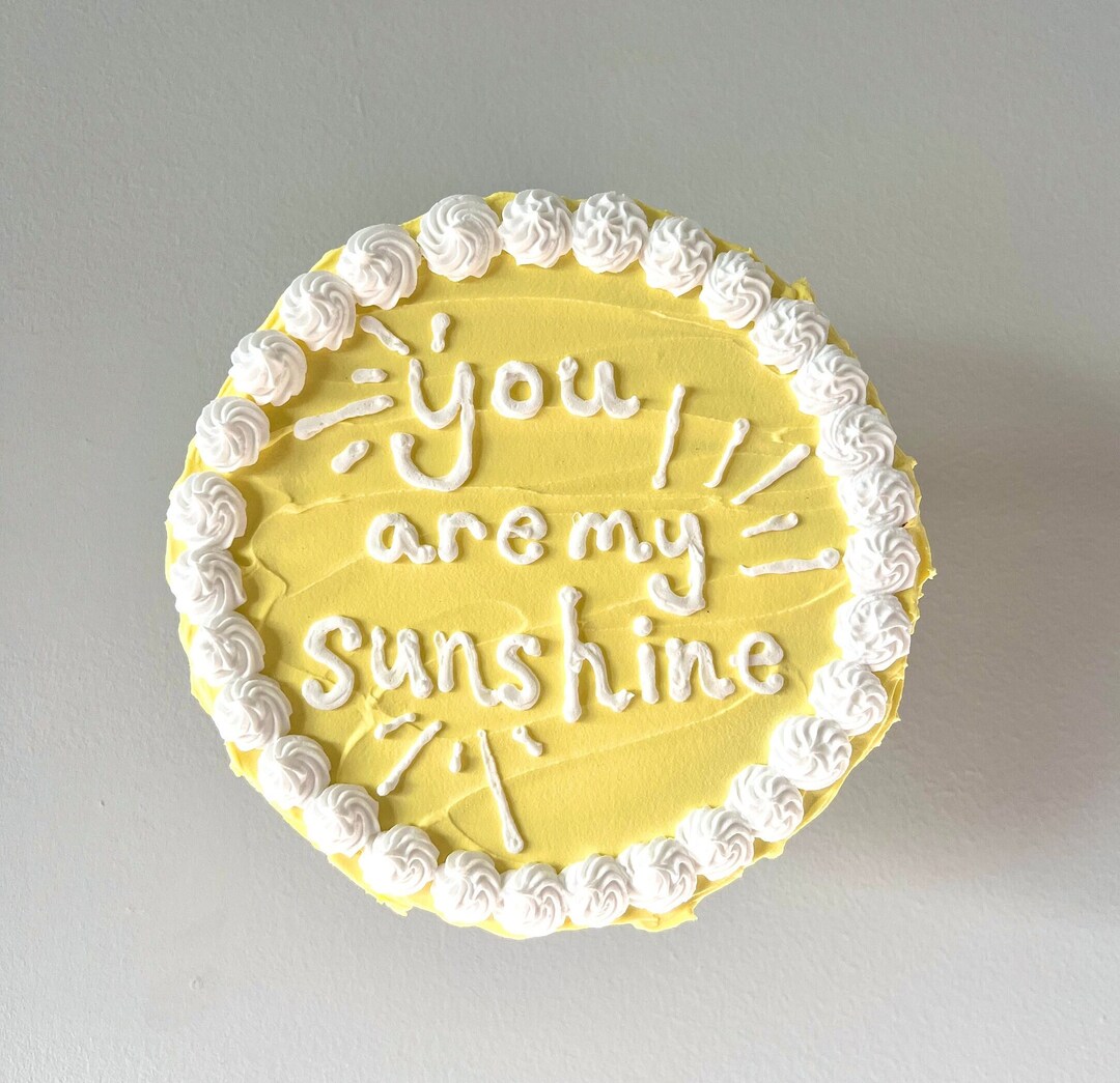 8” Yellow Fake Cake Art, You Are My Sunshine, 8 Inch Wall Decor, Dummy ...