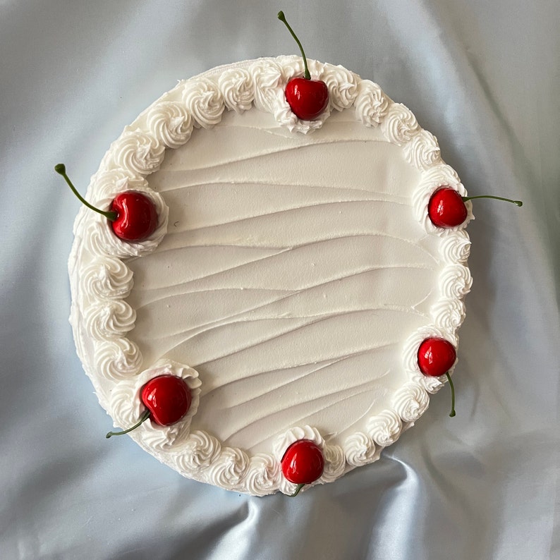 Custom White Fake Cake Art: 10" Dopamine Decor Wall Art - Etsy