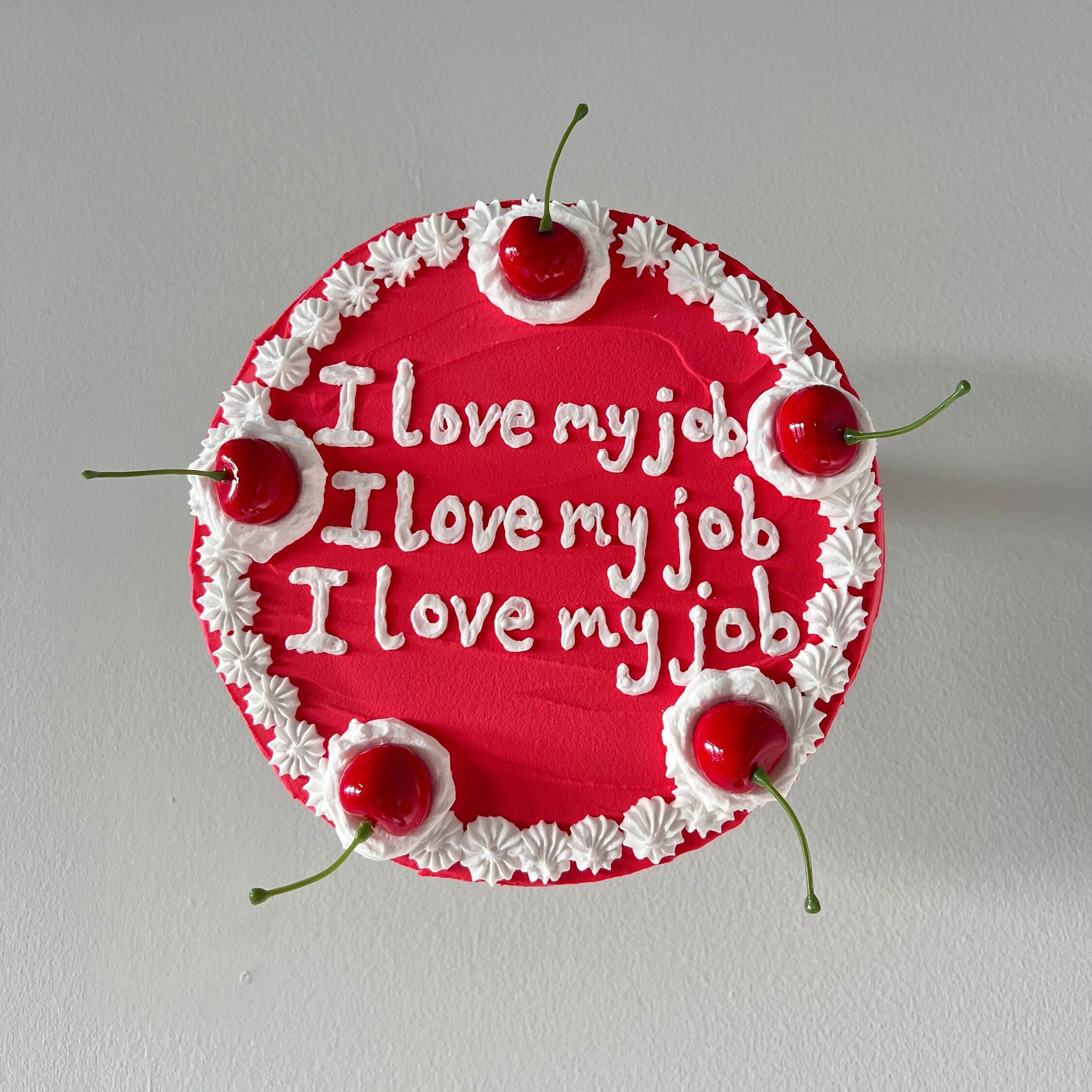 8 Fake Cake Art I Love My Job Red Icing 8 Inch Wall Decor - Etsy