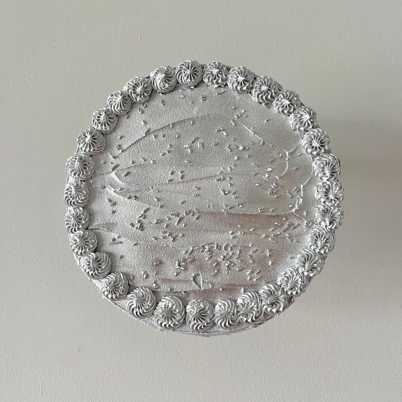 8 Custom Chrome Fake Cake, Customizable Wall Decor, 8 Inch Dummy Cake ...