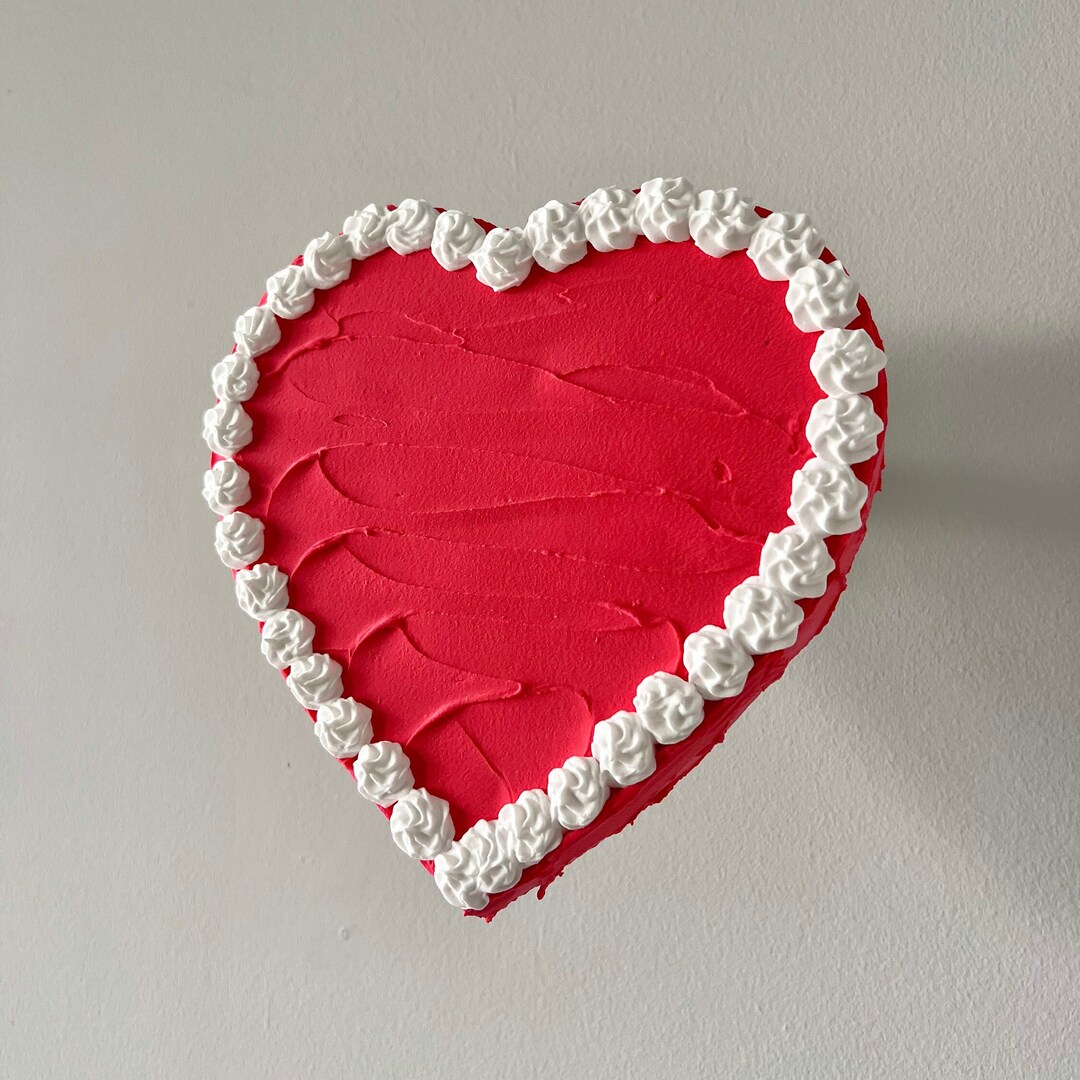 8” Custom Red Heart Fake Cake Art, 8 Inch Wall Decor, Dummy Cake - Etsy