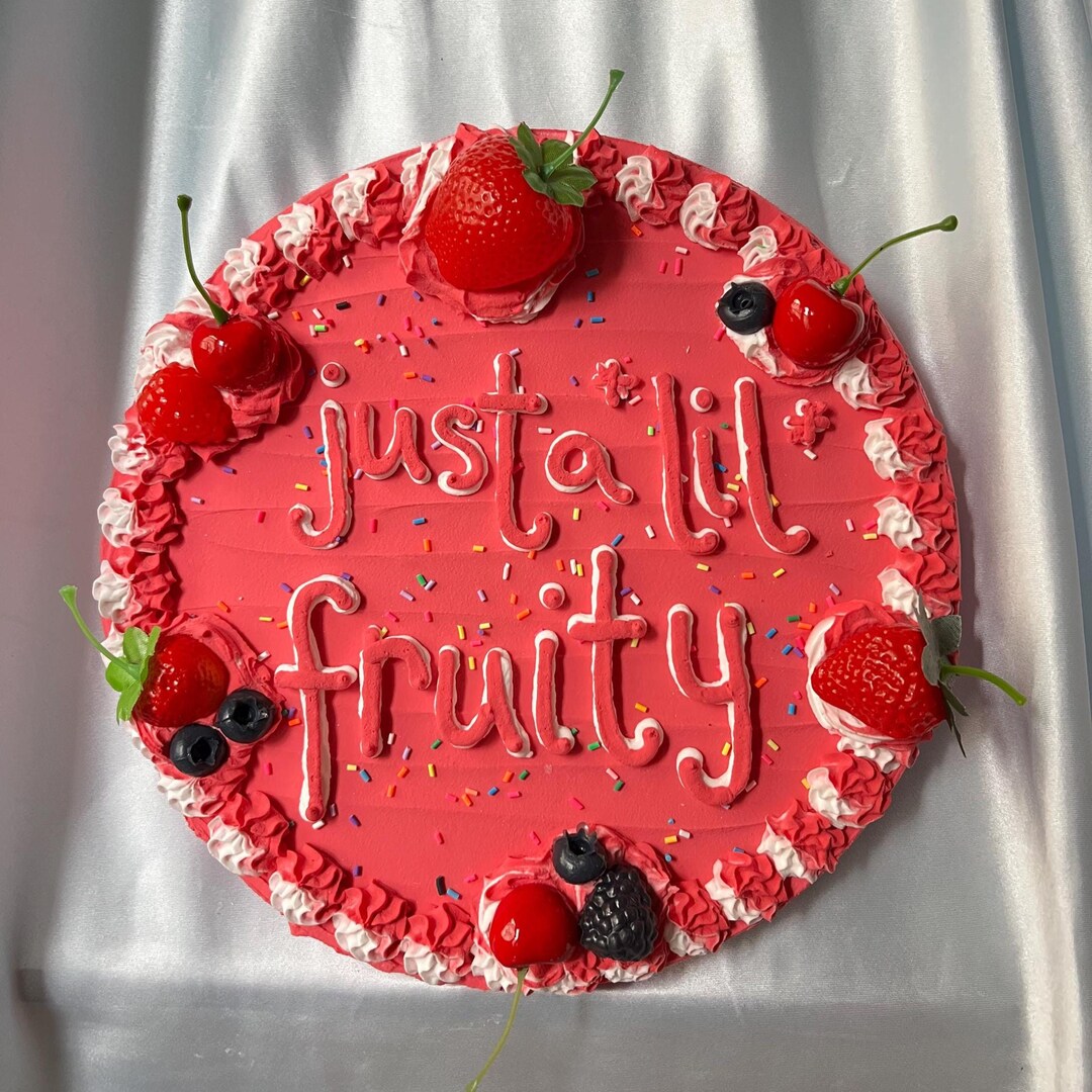 10 Inch Red Cake Art, Fake Cake Art, Just a Little Fruity Cake ...