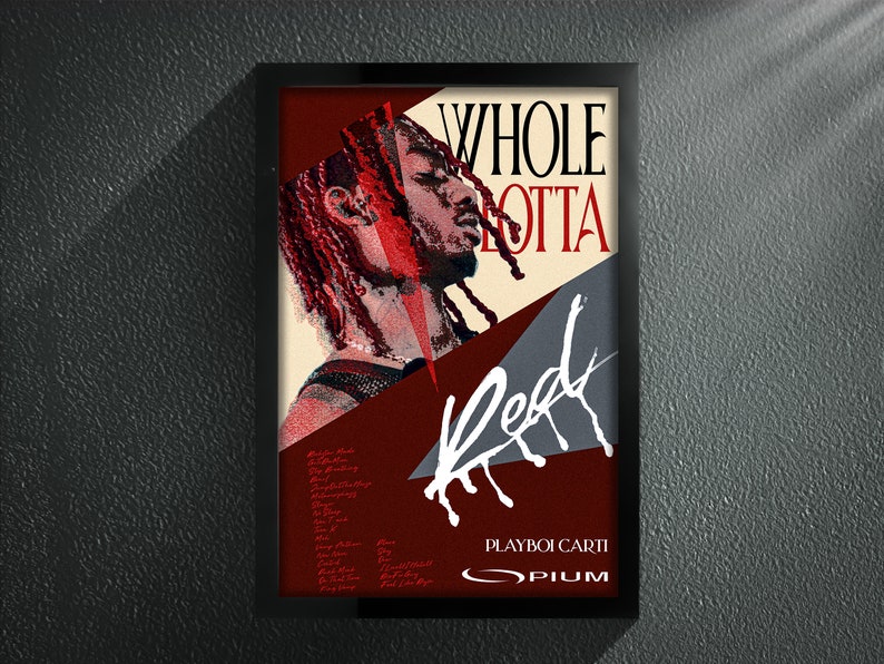 Playboi Carti Whole Lotta Red Album Poster Premium Minimalist Album ...