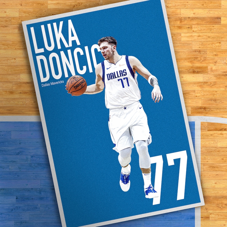 Luka Doncic Dallas Mavericks Poster Premium Minimalist Fine Art Print ...