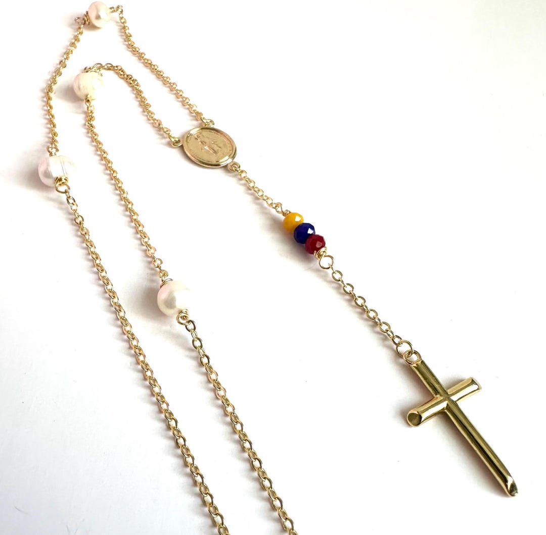Catholic Venezuelan Rosary, 14K Goldplated Rosary Necklace, Venezuelan ...