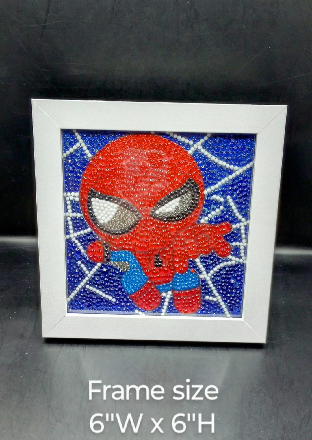 FINISHED Diamond Art - Spidey Picture -in a White Wood Frame. - Etsy
