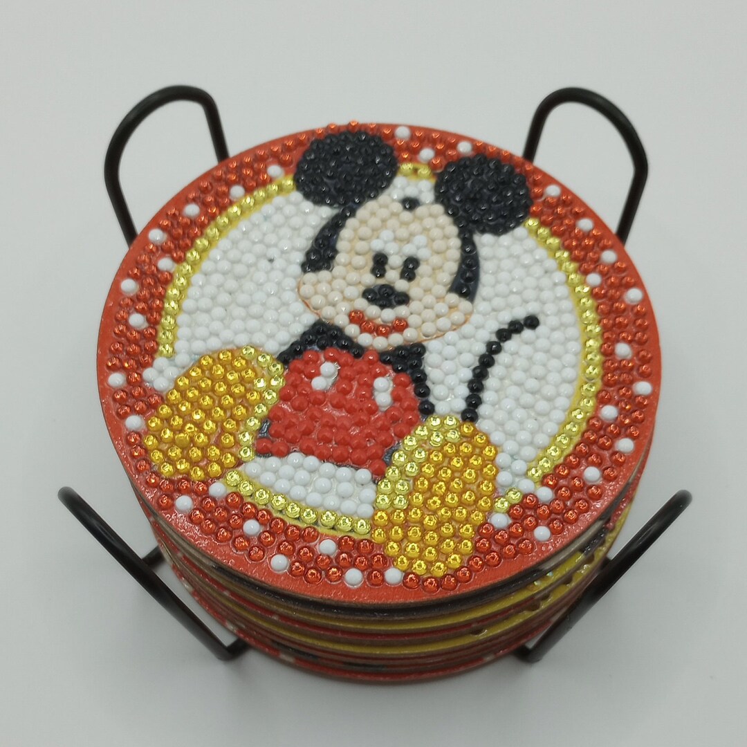 COMPLETED Diamond Art Mouse Coasters With Holder Set of 8 Sparkling ...