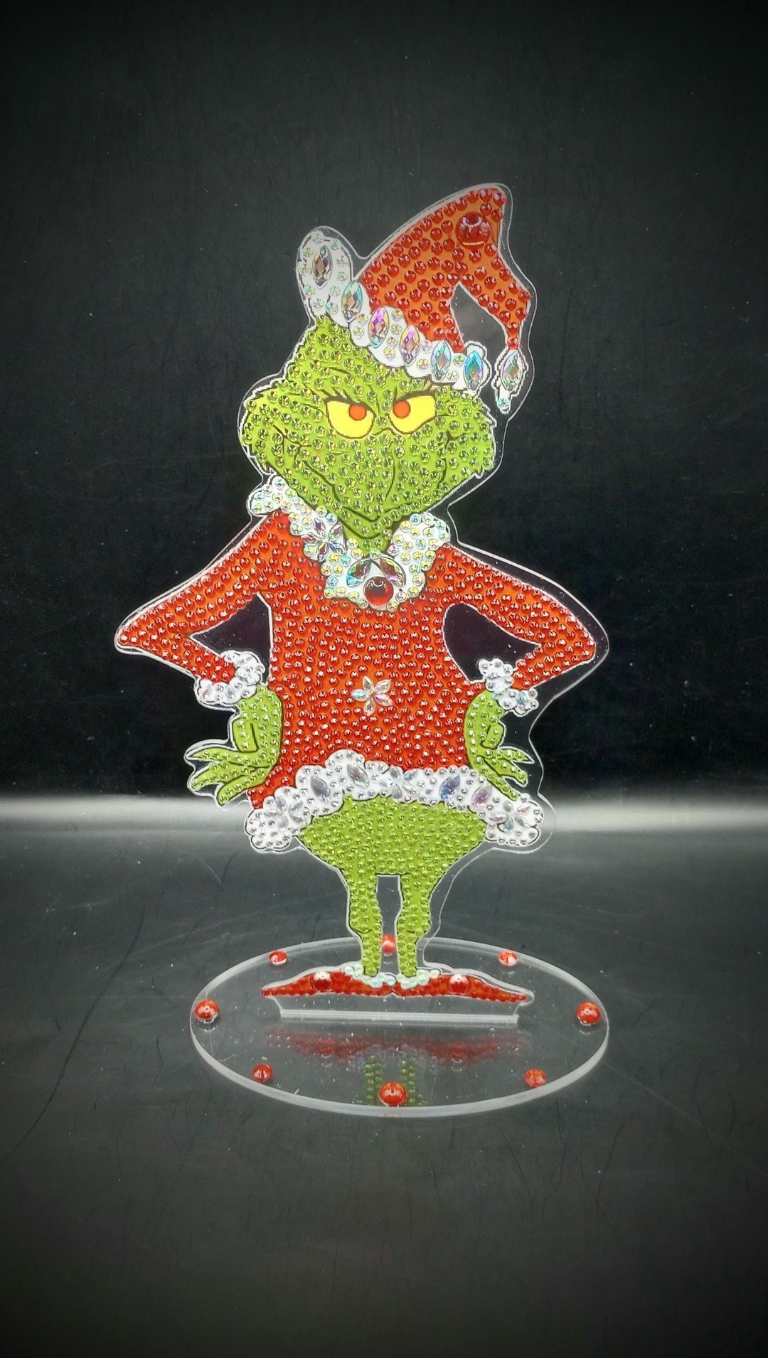 Finished Diamond Art - Grinch Acrylic Tabletop Decor - Festive Holiday ...