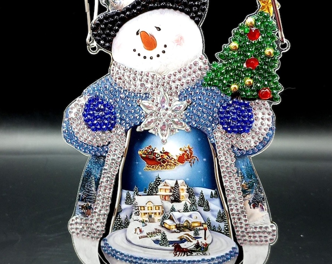 Finished Diamond Art - Snowman Acrylic Hanging (partial Drill) - Etsy