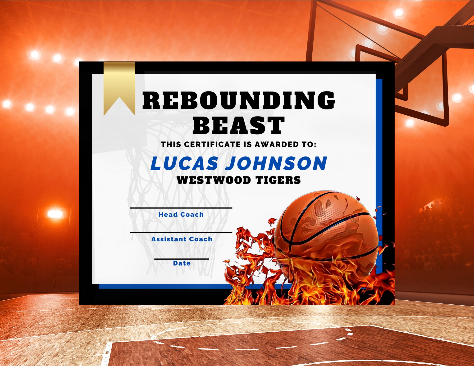 Editable Basketball Award Certificates Team Awards Award Certificate ...