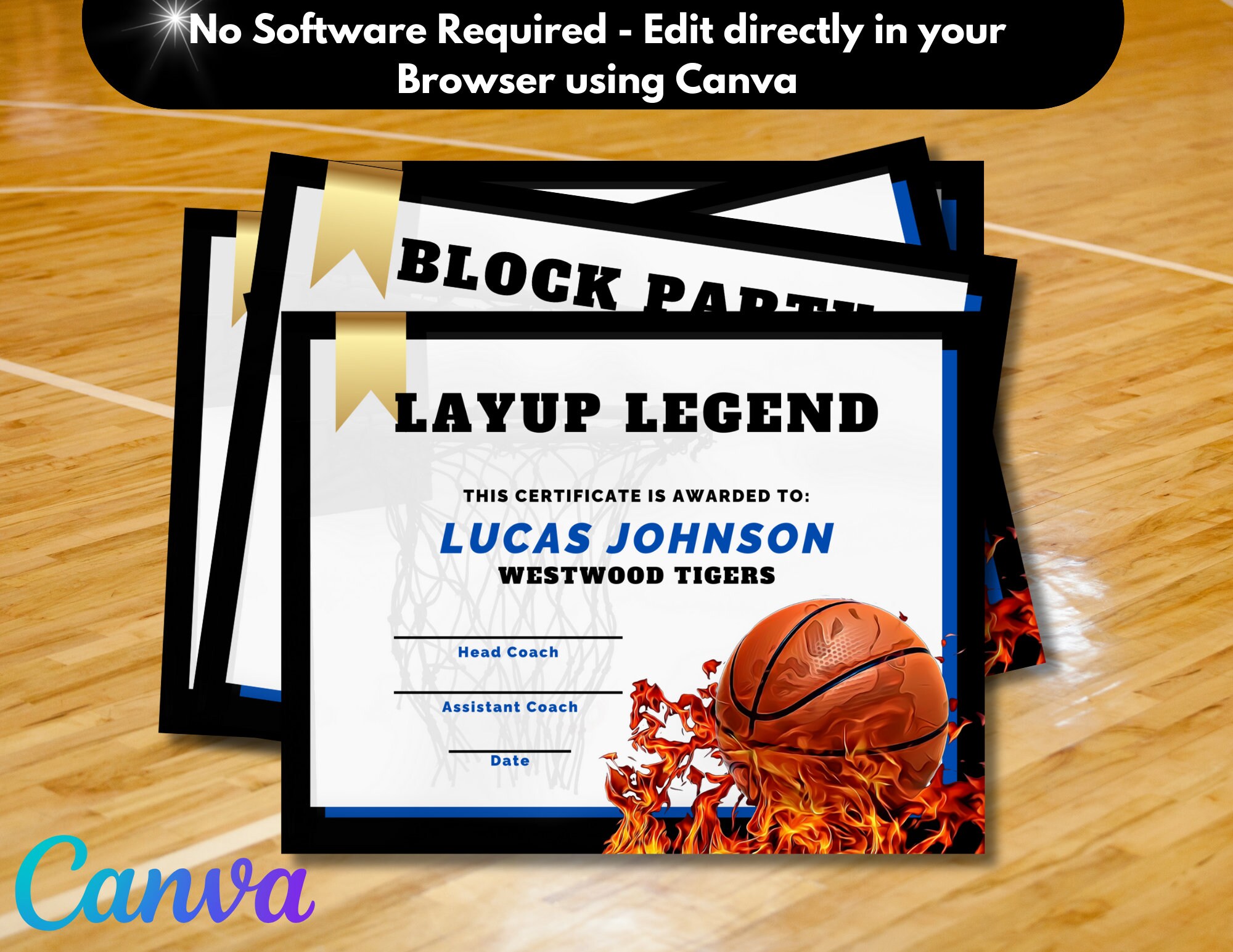 Editable Basketball Award Certificates || Team Awards || Award ...