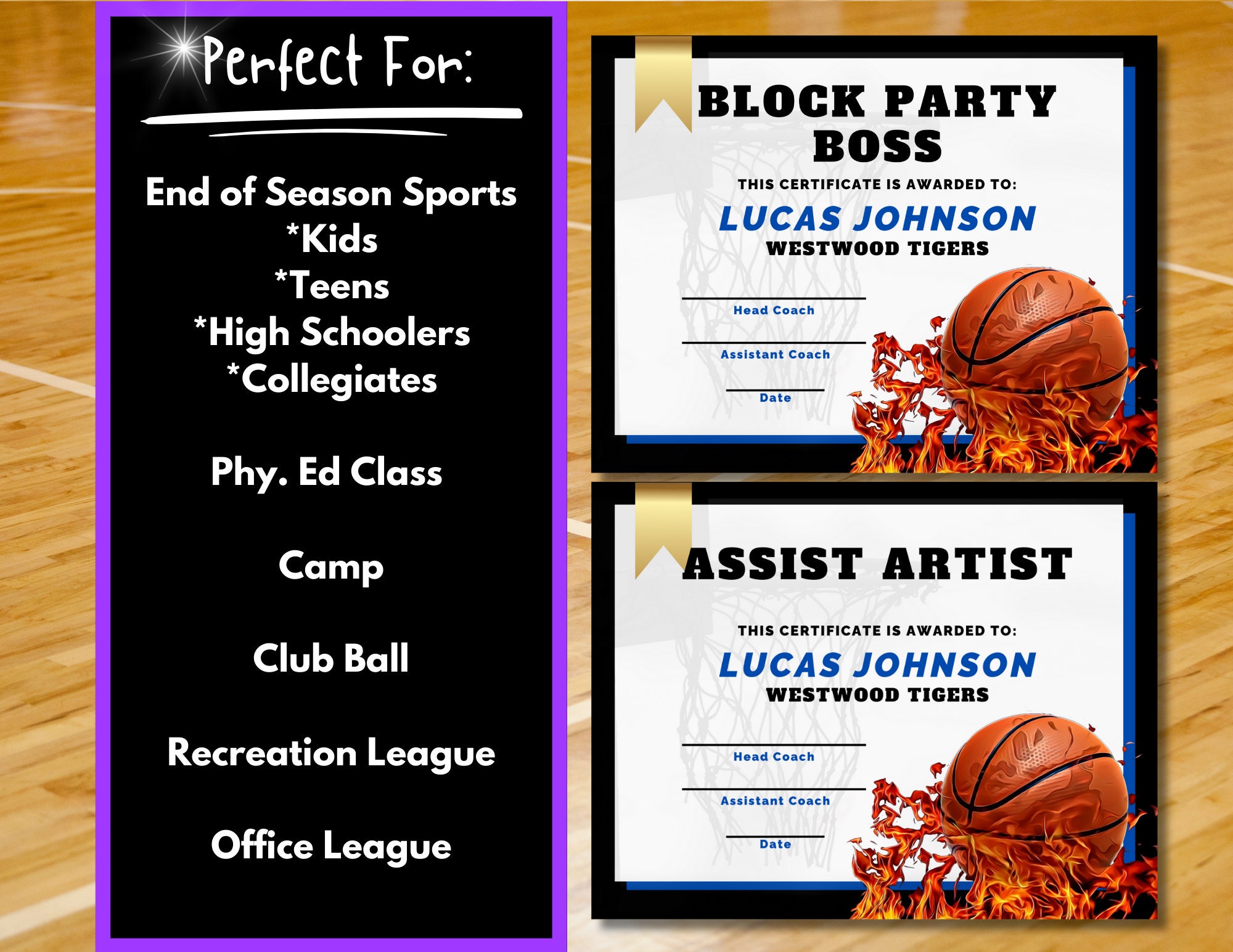 Editable Basketball Award Certificates || Team Awards || Award ...