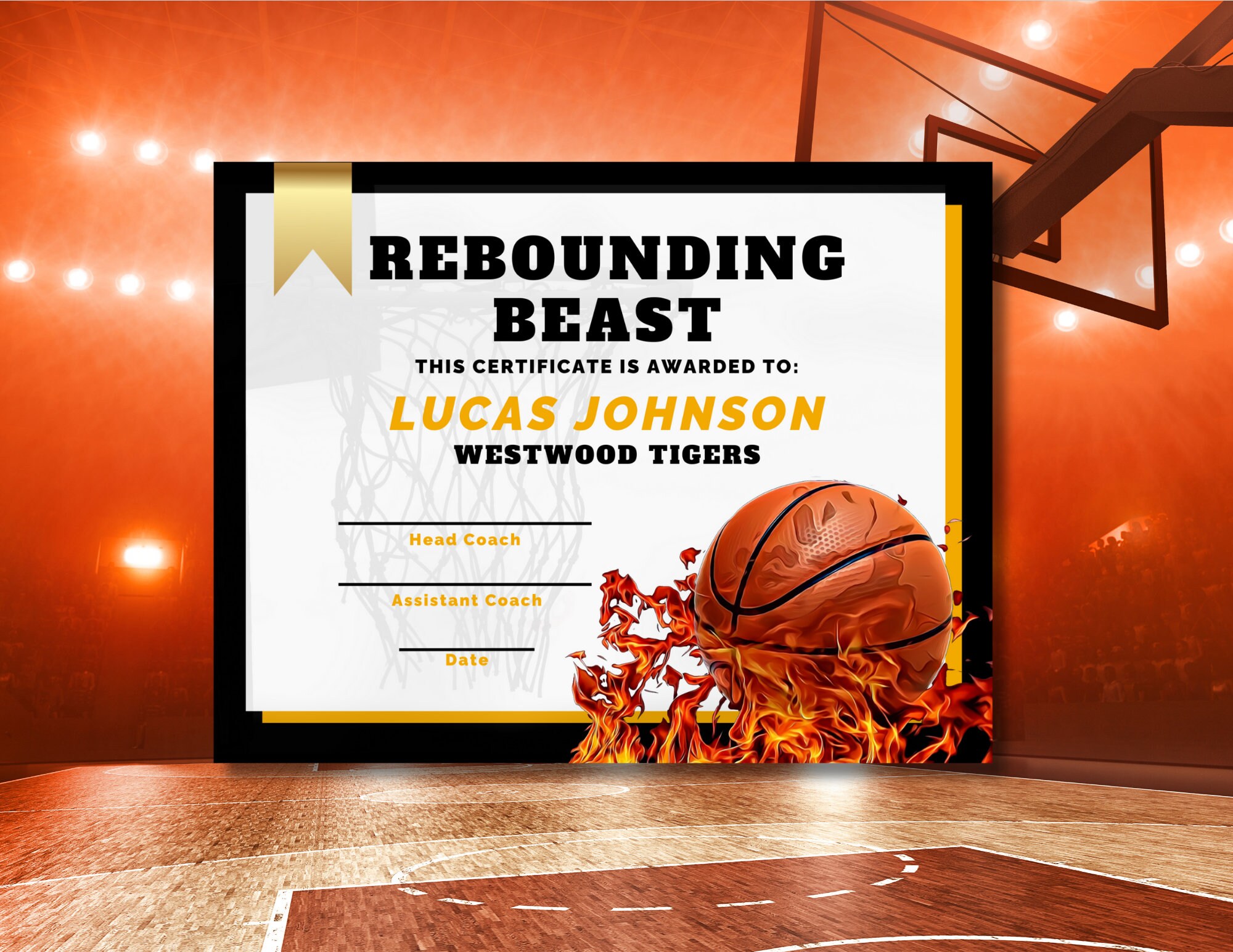 Editable Basketball Award Certificate || Team Awards || Award ...