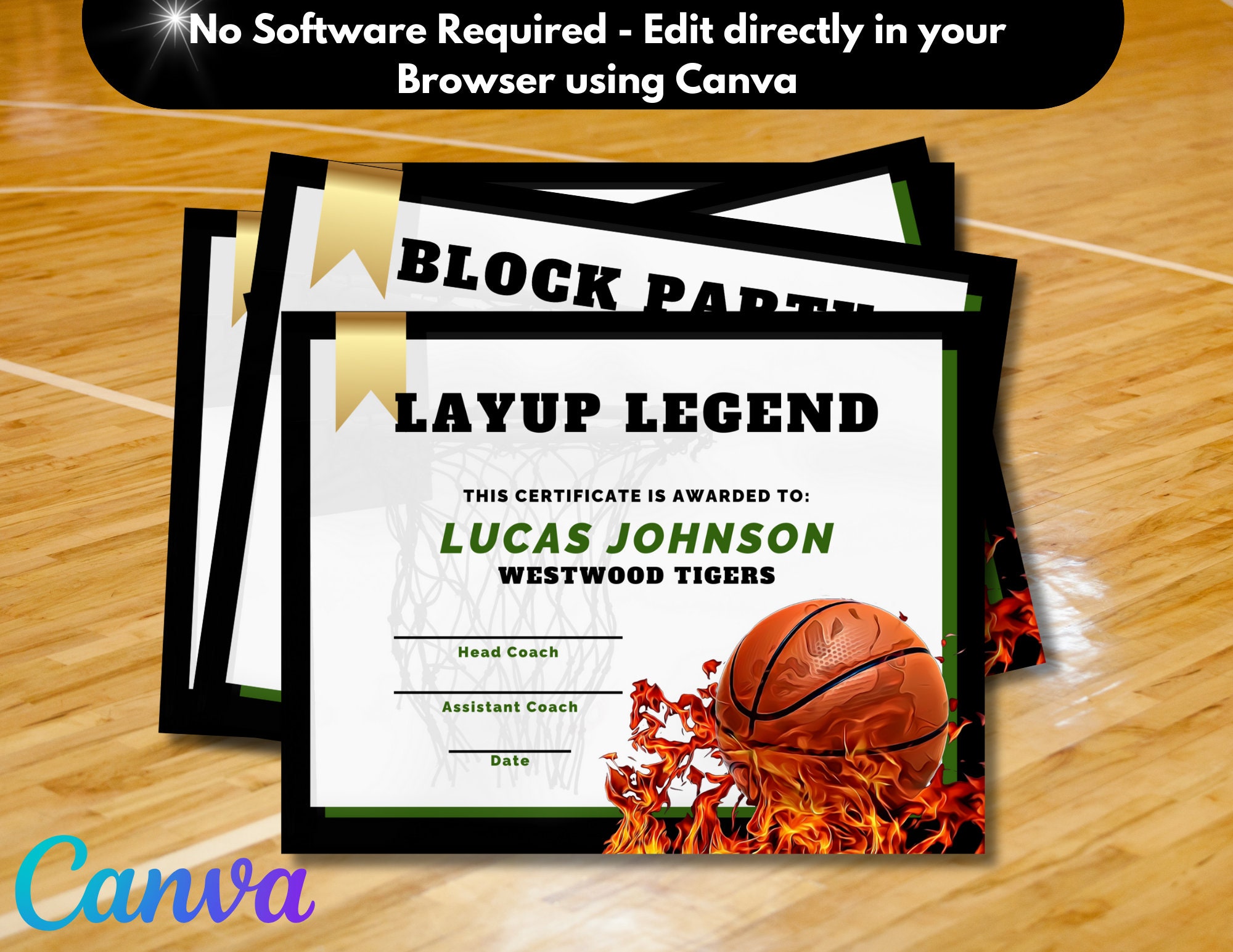 Editable Basketball Award Certificate || Team Awards || Award ...