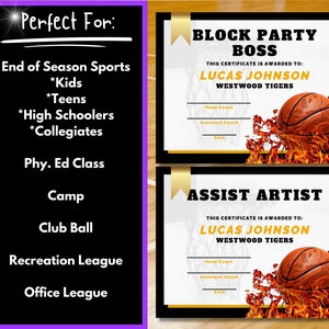 Editable Basketball Award Certificate || Team Awards || Award ...