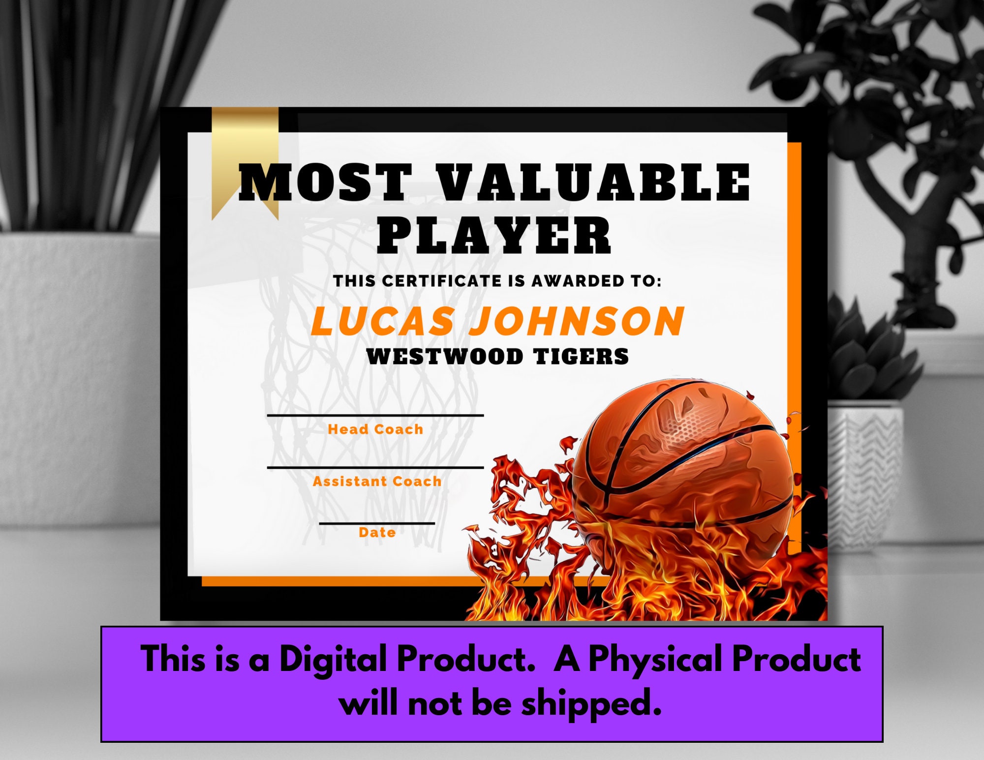 Editable Basketball Award Certificate || Team Awards || Award ...