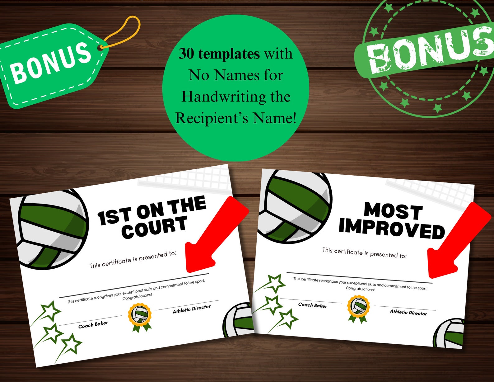 End of Season Volleyball Awards, Editable Volleyball Award Certificates ...