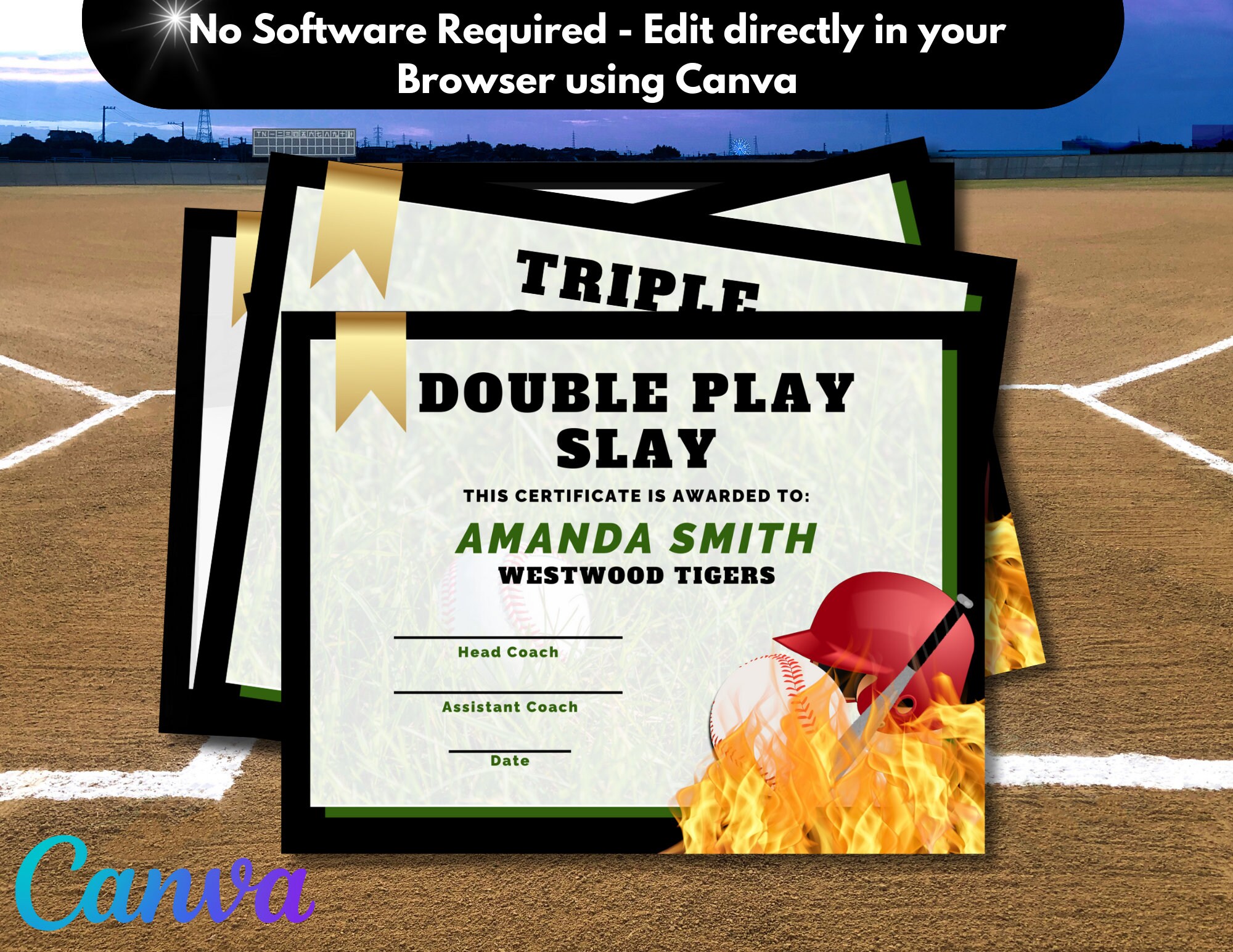 Editable Softball Award Certificate End of Season Softball Awards ...