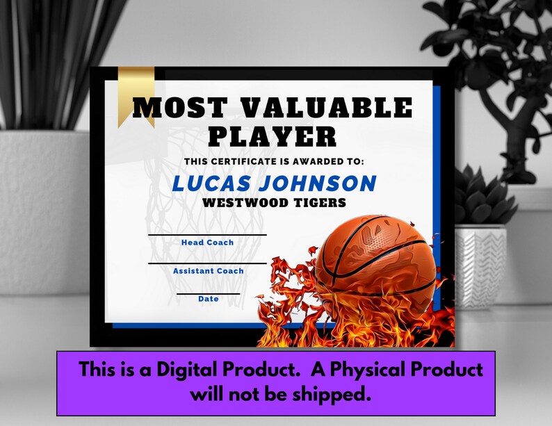 Editable Basketball Award Certificates || Team Awards || Award ...