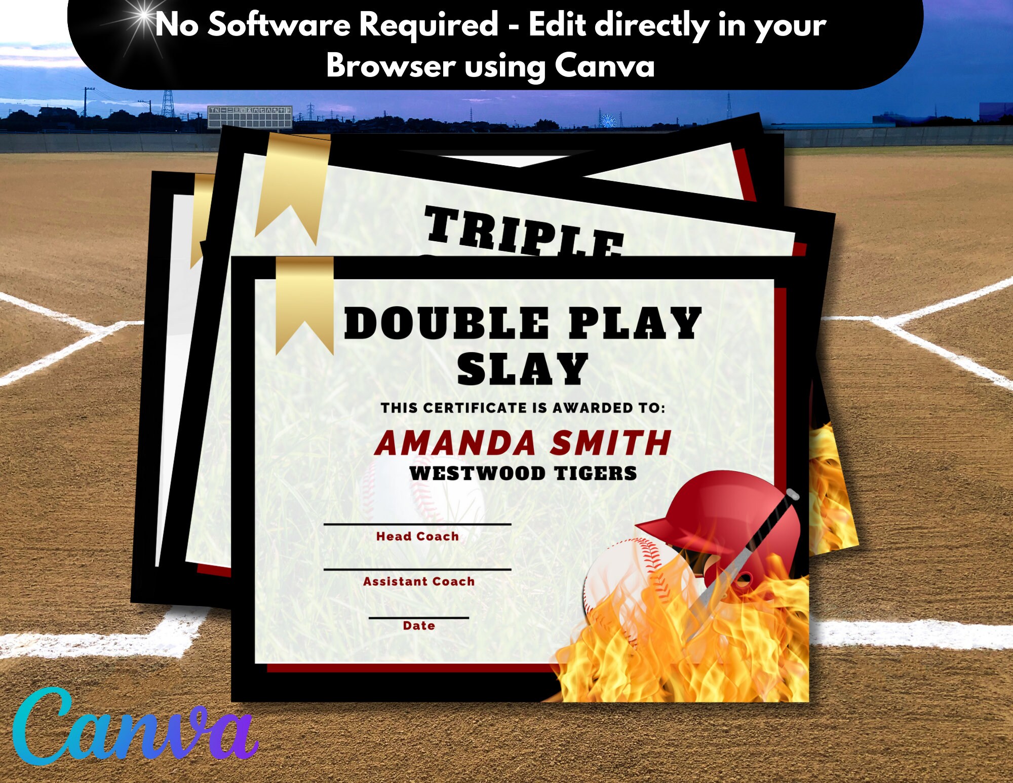 Editable Softball Award Certificate || End of Season Softball Awards ...