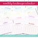 Printable Colourful Monthly Blank Calendar, Simple 2023 Landscape ...