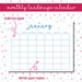 Printable Colourful Monthly Blank Calendar, Simple 2023 Landscape ...