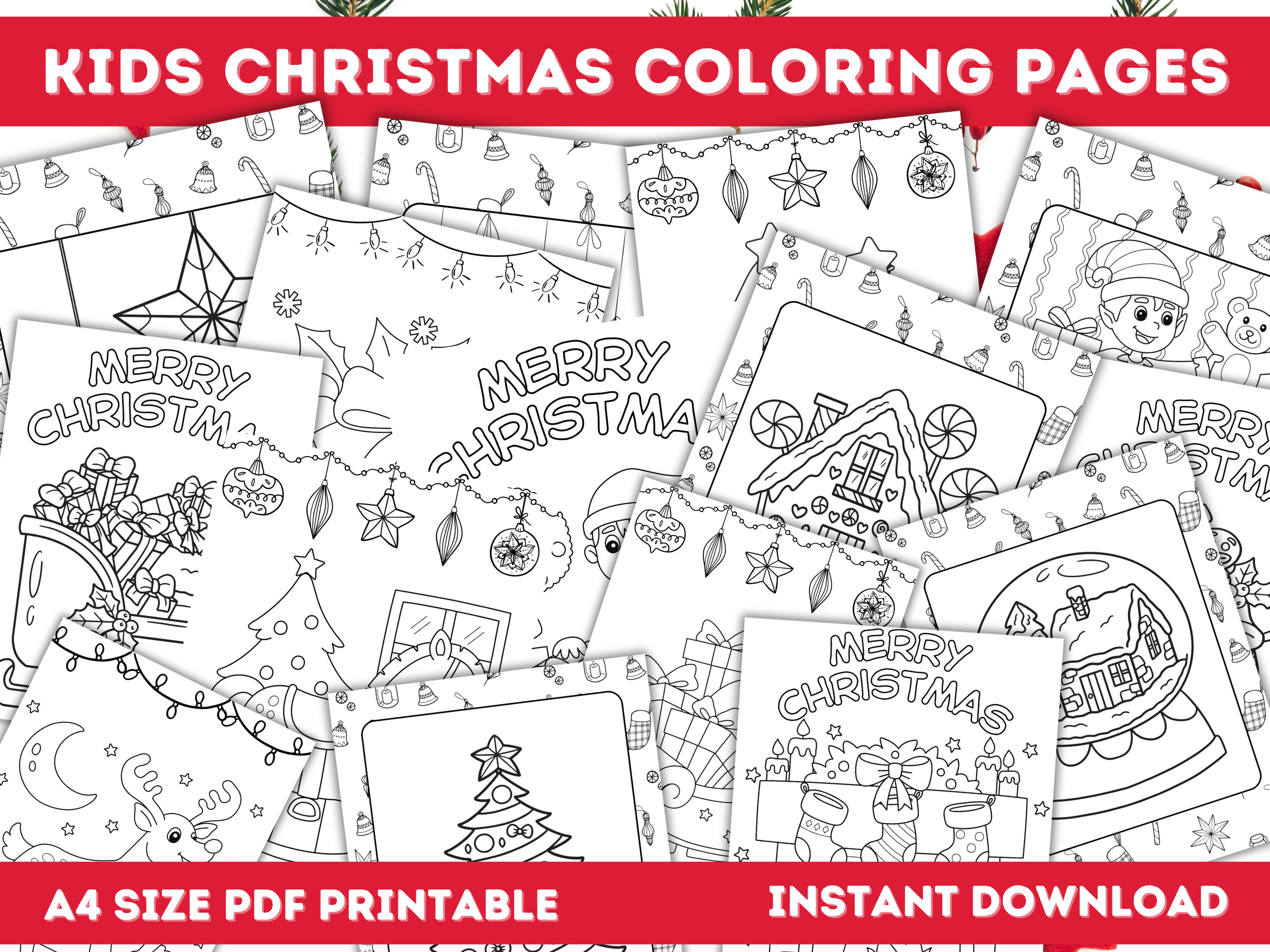 Printable Christmas Coloring Pages for Kids, Christmas Coloring Sheets ...