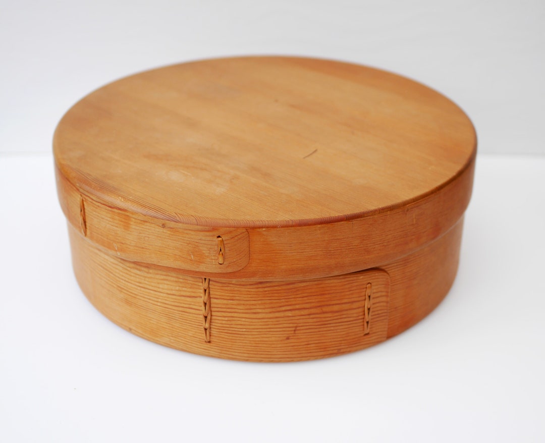 Traditional Handmade Swedish Bentwood Round Box, a Rather Large Ethnic ...