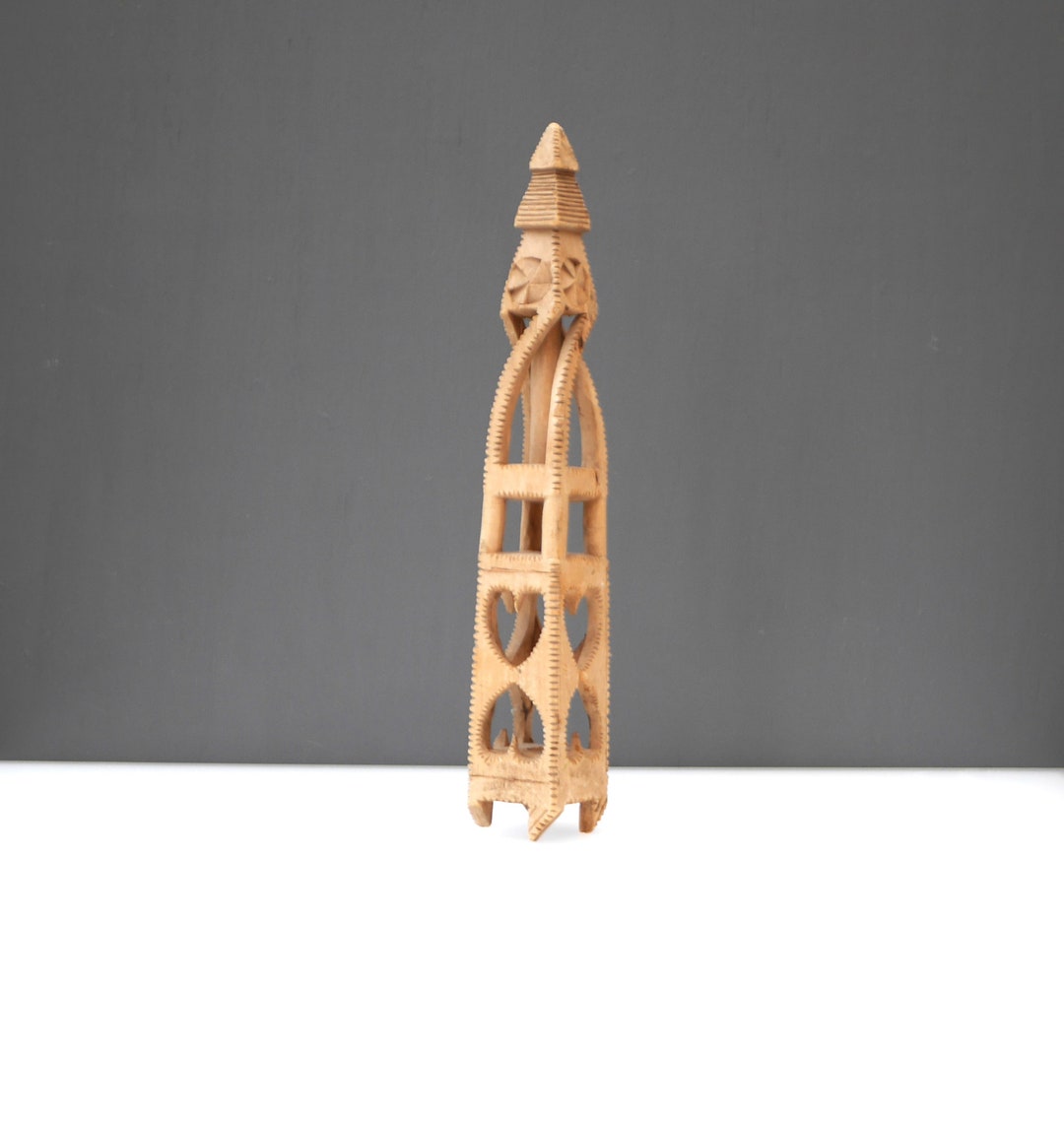 A Hand-carved Antique Scandinavian Wooden Spinning Wheel Birdcage ...