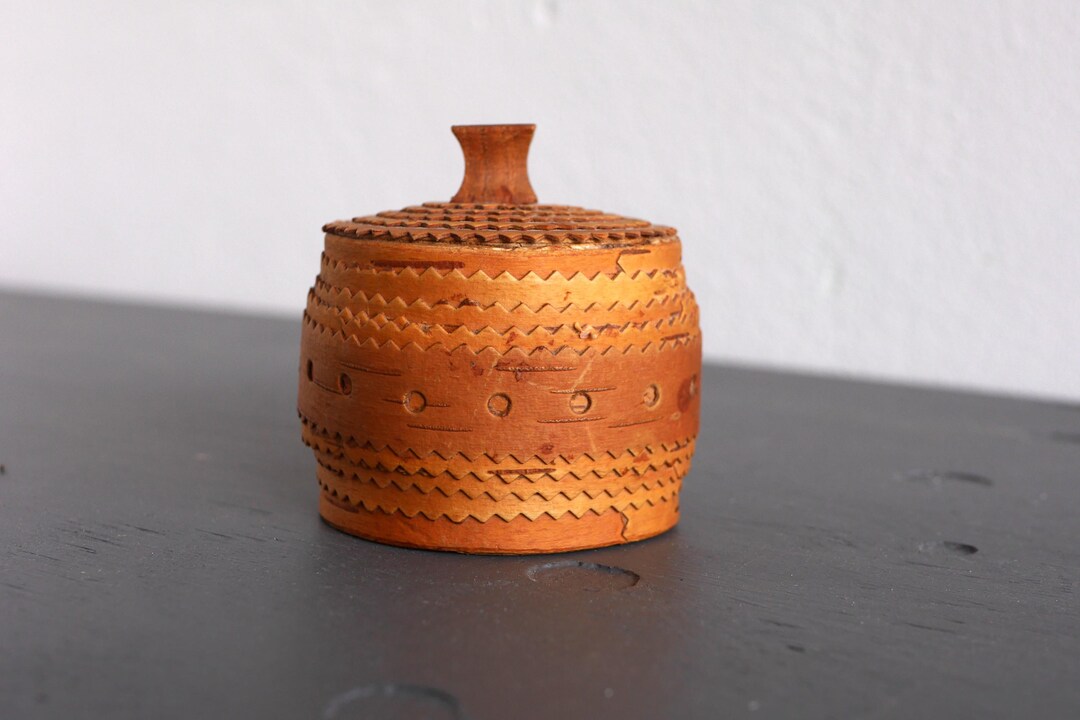Traditional Handmade Swedish Bentwood Round Box an Ethnic Vintage ...