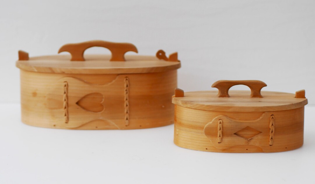 Two Matching Folk Art Bent Wooden Boxes. - Etsy