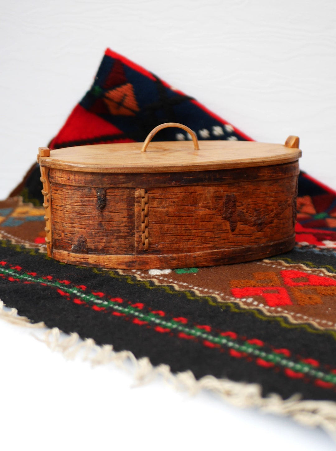 Traditional Scandinavian Handcrafted Container. Vintage Swedish Bent ...