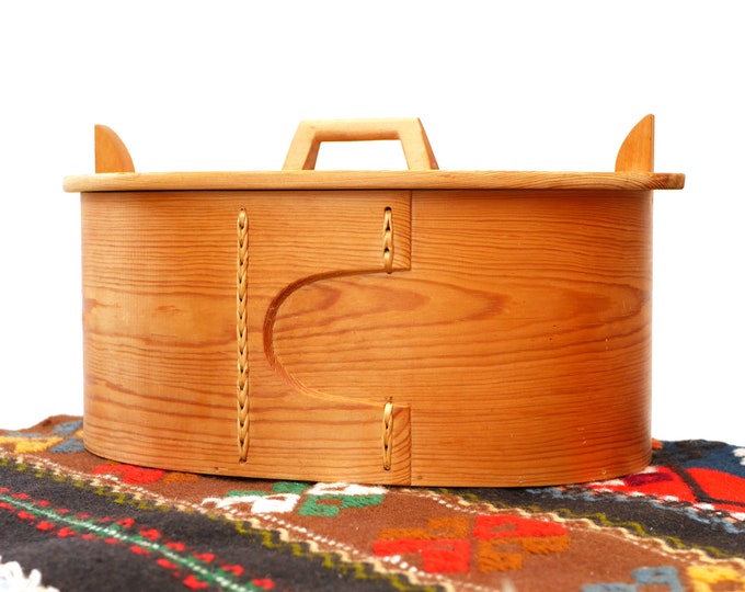 Traditional Handmade & Rather Large Swedish Bentwood Round Box a Large ...