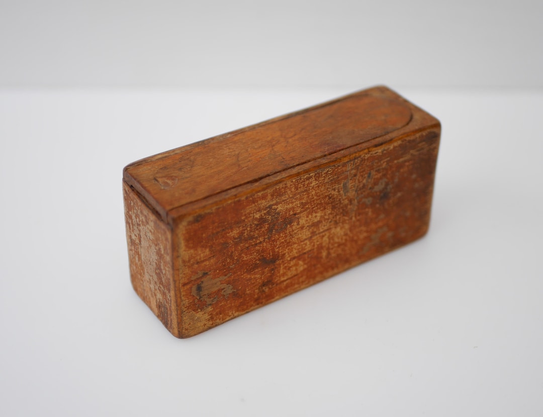 Antique Small Wooden Box With Sliding Lid. - Etsy