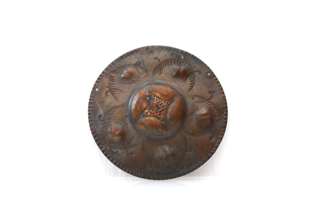 Antique Traditional Scandinavian Copper Brooch, Handmade Costume ...