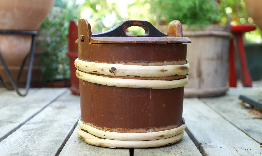 Antique Scandinavian Bucket With a Lid, True Traditional Everyday ...